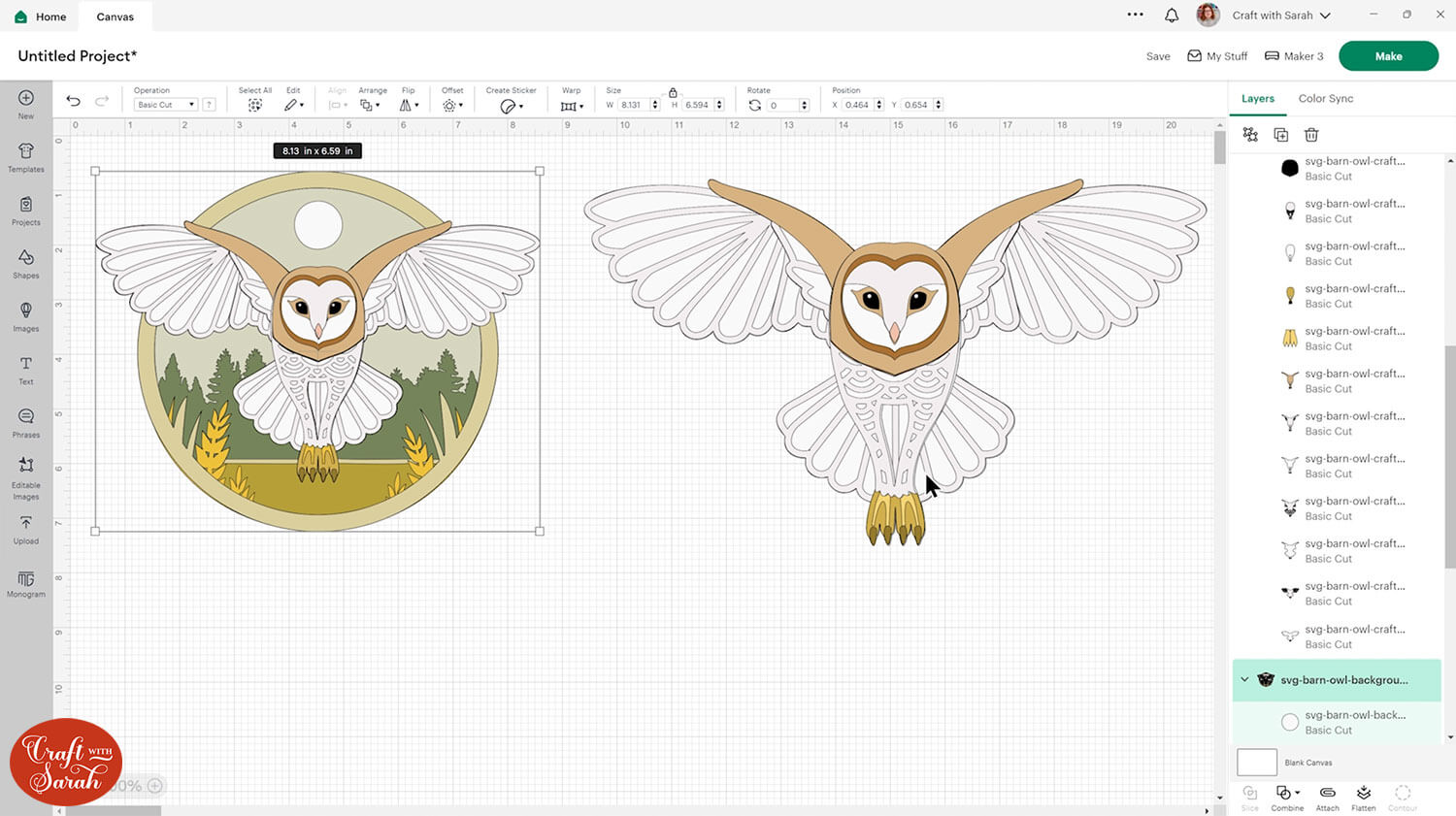 Barn Owl in Flight 🦉 Beautiful Free Owl SVG - Craft with Sarah
