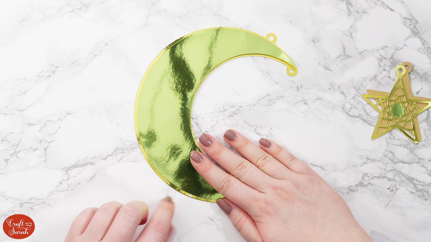 Hanging Moon & Star Decoration 🌙 Layered Eid SVG - Craft with Sarah