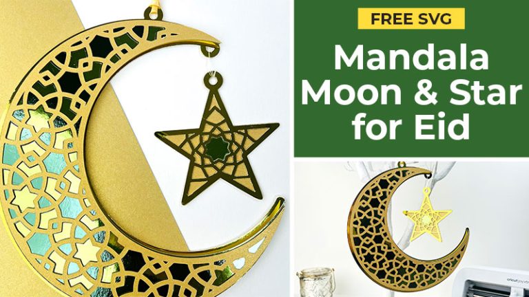 Hanging Moon & Star Decoration 🌙 Layered Eid SVG - Craft with Sarah