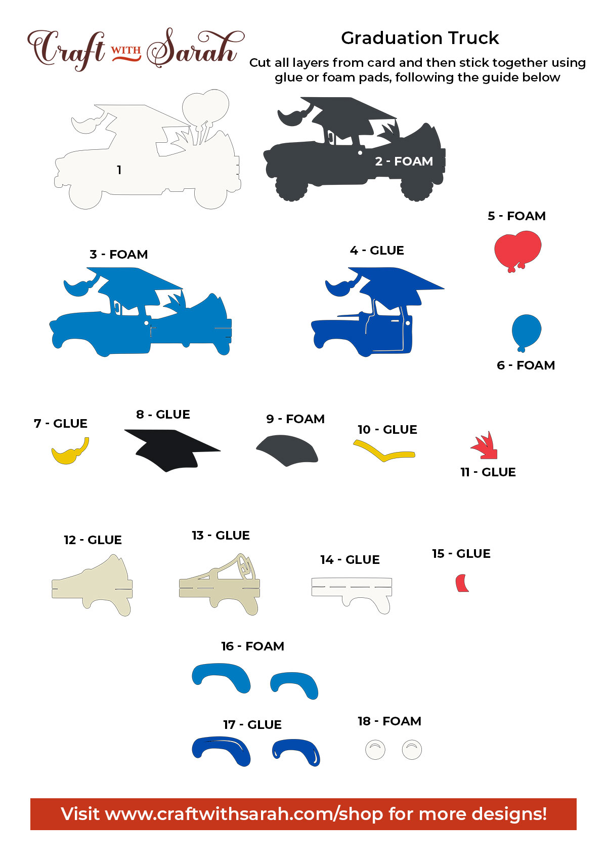 Graduation Truck Free SVG 🎓 Graduation Cricut Project - Craft with Sarah