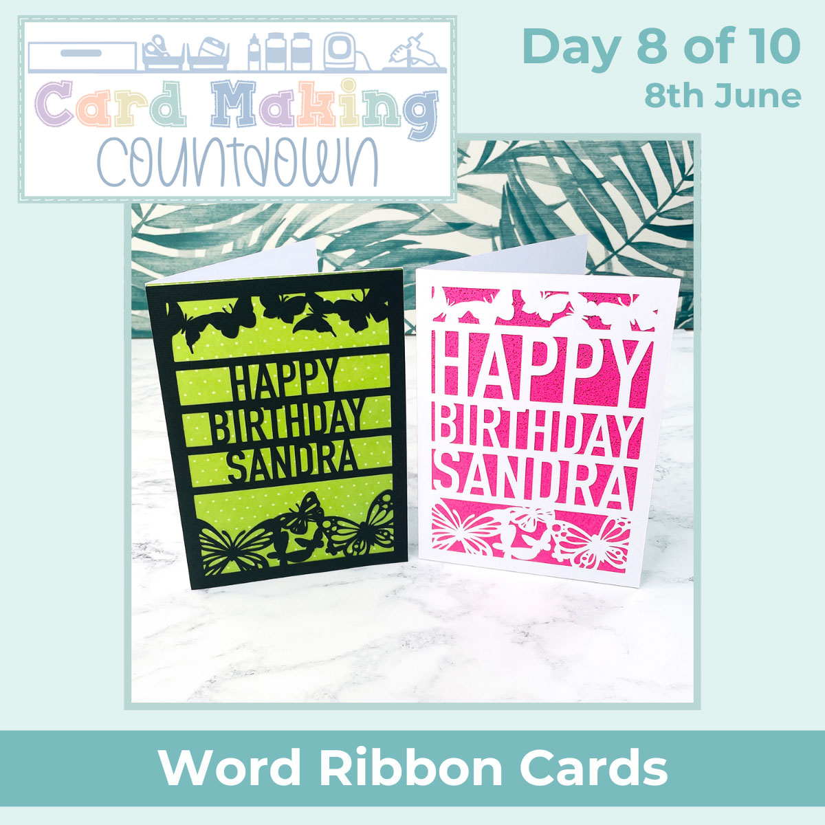 CMC 2024 Day 08 ️ Word Ribbon Cards - Craft with Sarah