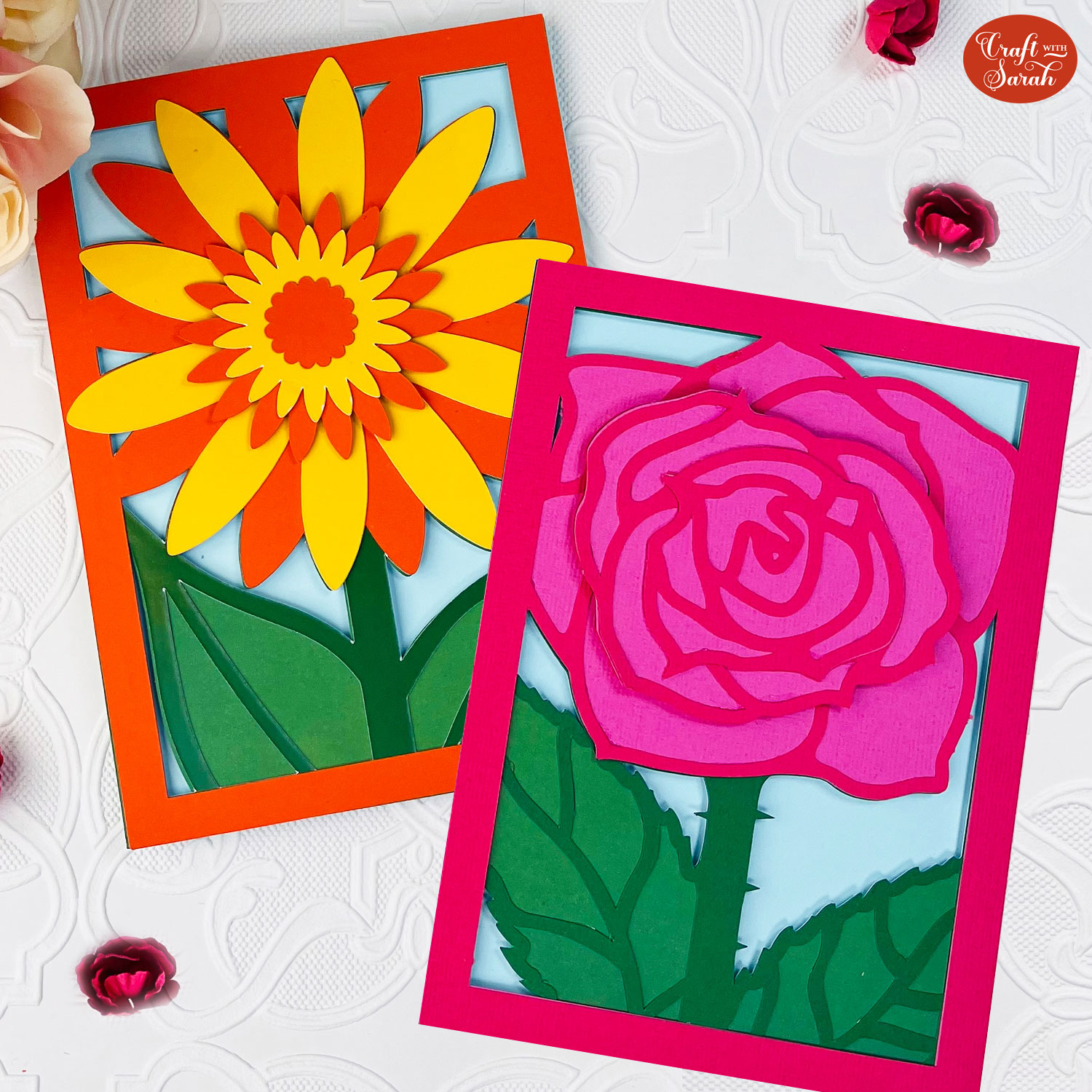 FCC 2024 Day 07: 5x7 Inch Flower Cards - Craft with Sarah