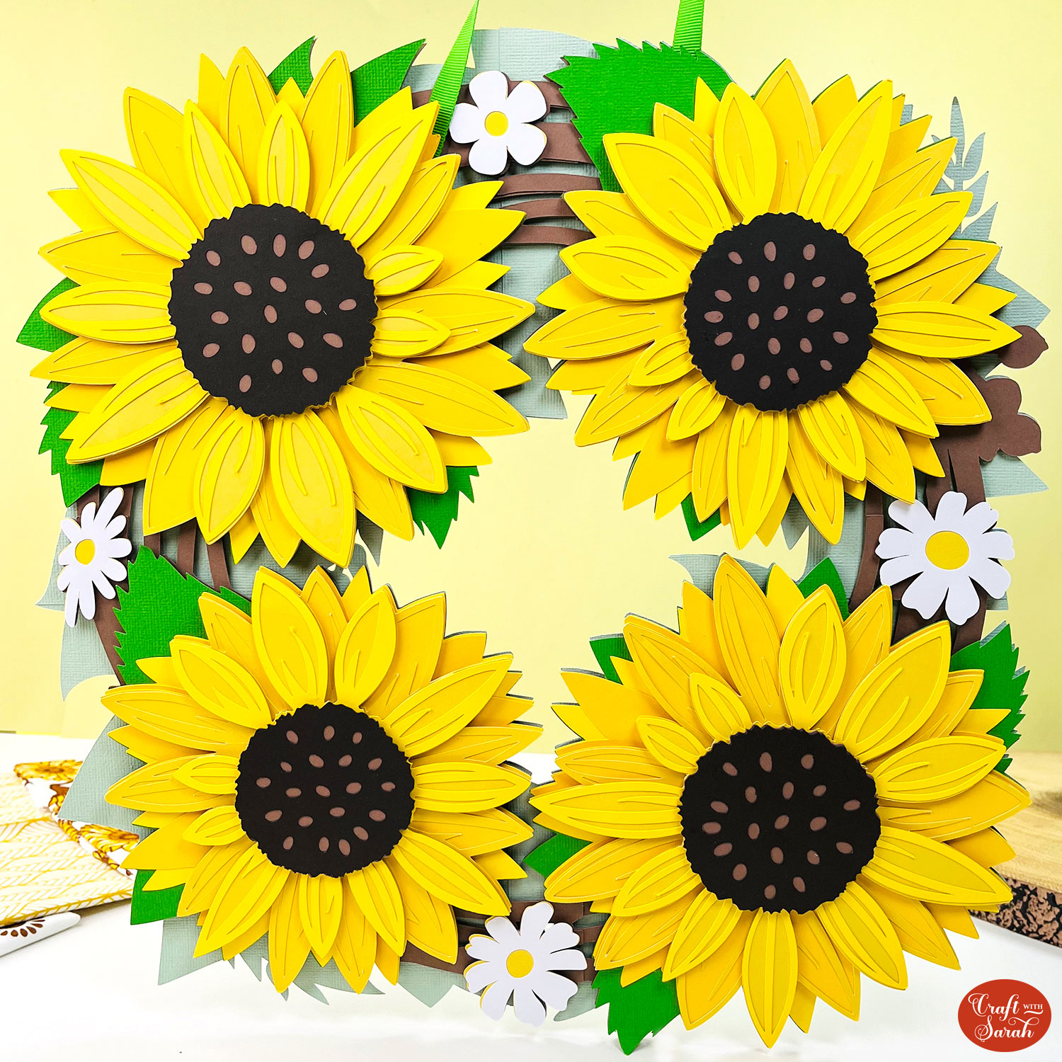 FCC 2024 Day 14: Giant Sunflower Wreath - Craft with Sarah