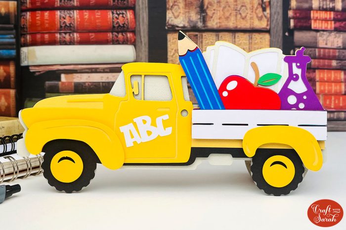 School Truck Free SVG 🍎 Back to School Cricut Project - Craft with Sarah