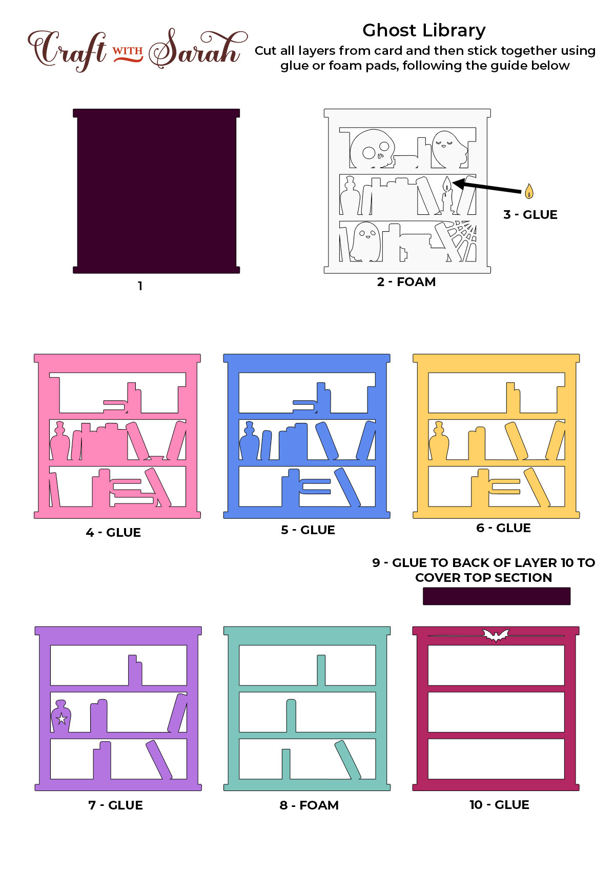 HCC 2024 Day 01: Ghost Library Layered Design - Craft with Sarah