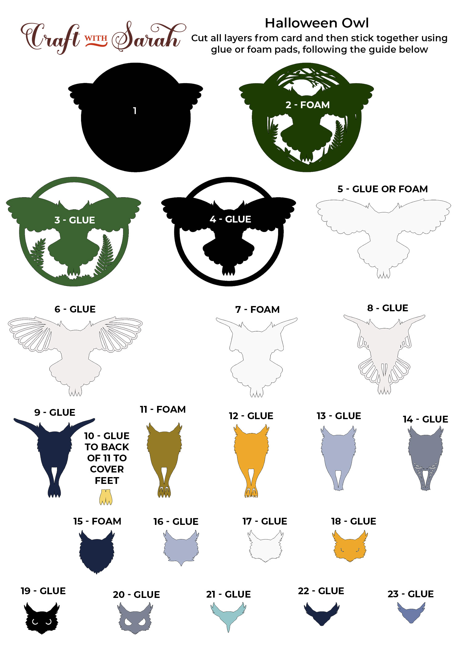 HCC 2024 Day 08: Halloween Owl Layered Design - Craft with Sarah