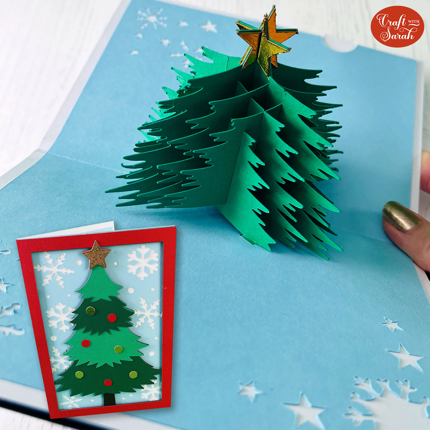 CCC 2024 Day 08: Christmas Tree Popout Card - Craft with Sarah