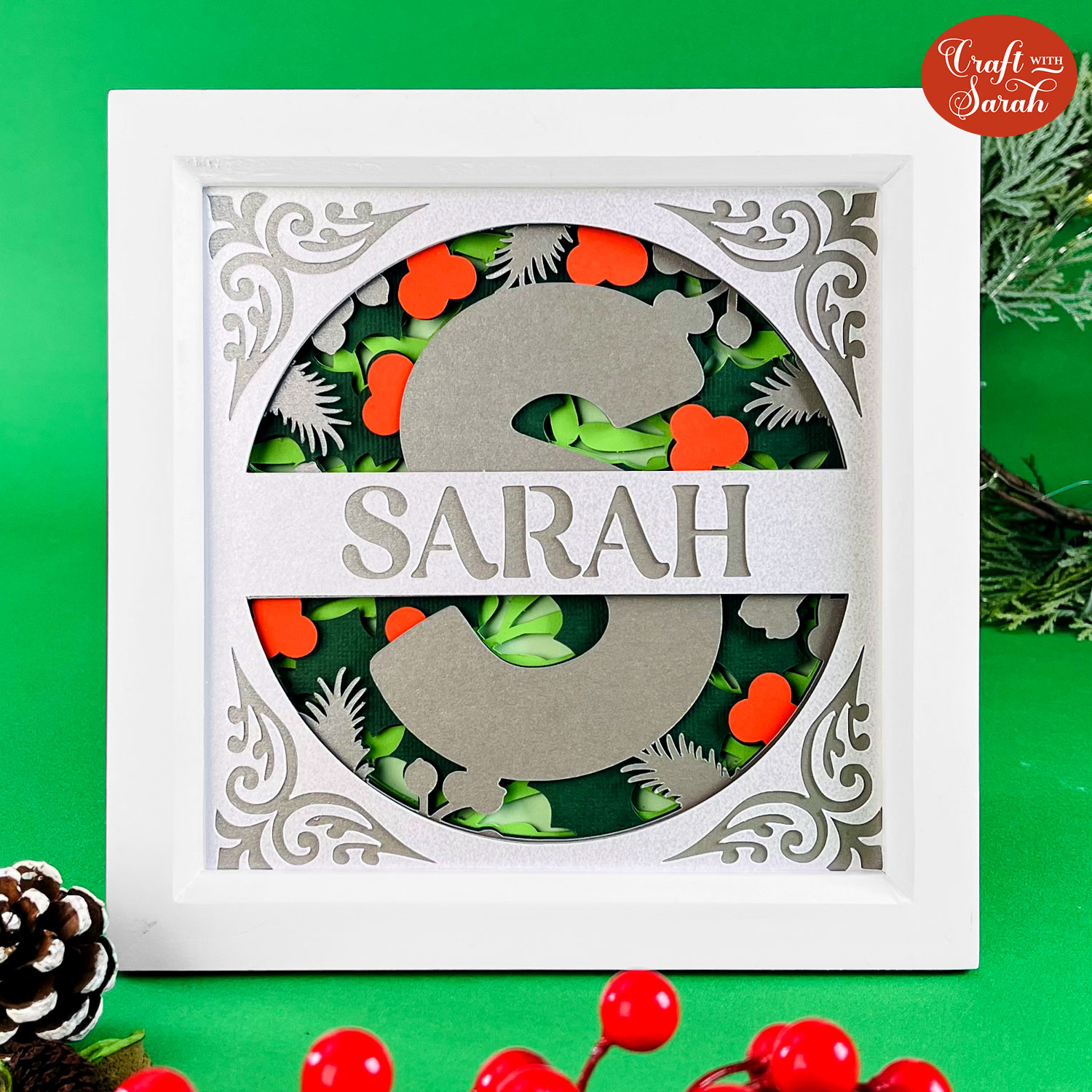 CCC 2024 Day 15: Christmas Monogram Shadow Box - Craft with Sarah