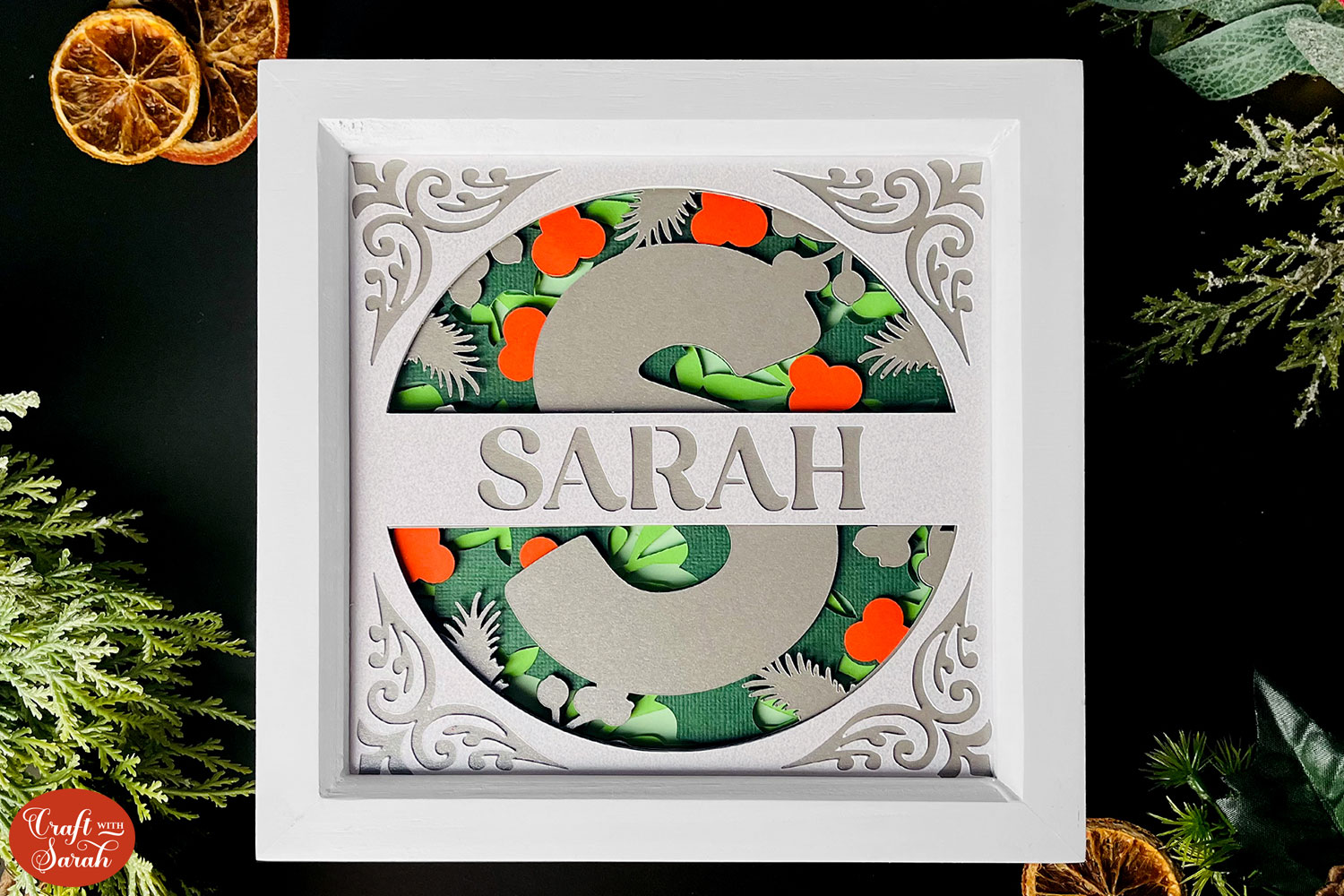 CCC 2024 Day 15: Christmas Monogram Shadow Box - Craft with Sarah