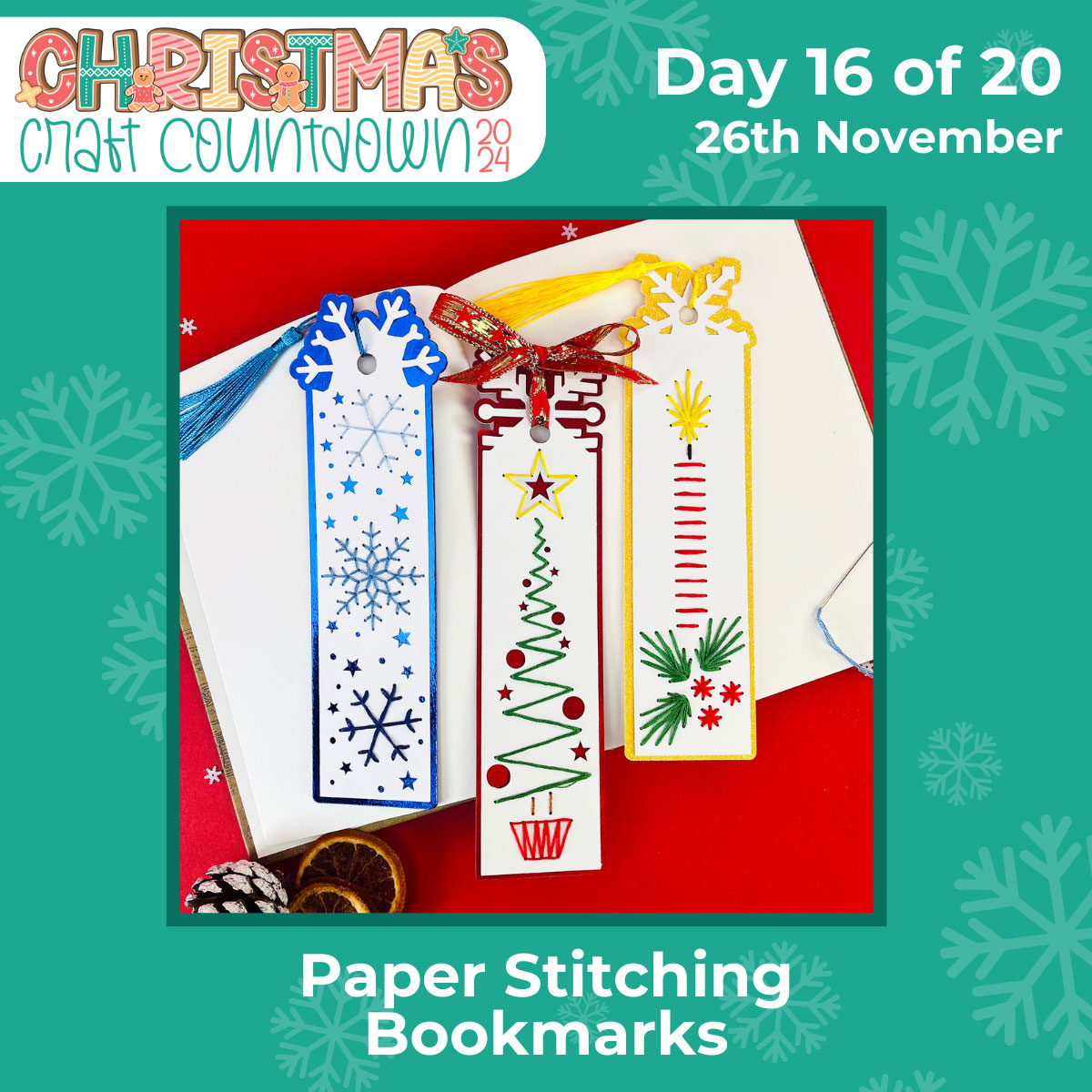 CCC 2024 Day 16: Paper Stitching Bookmarks - Craft with Sarah