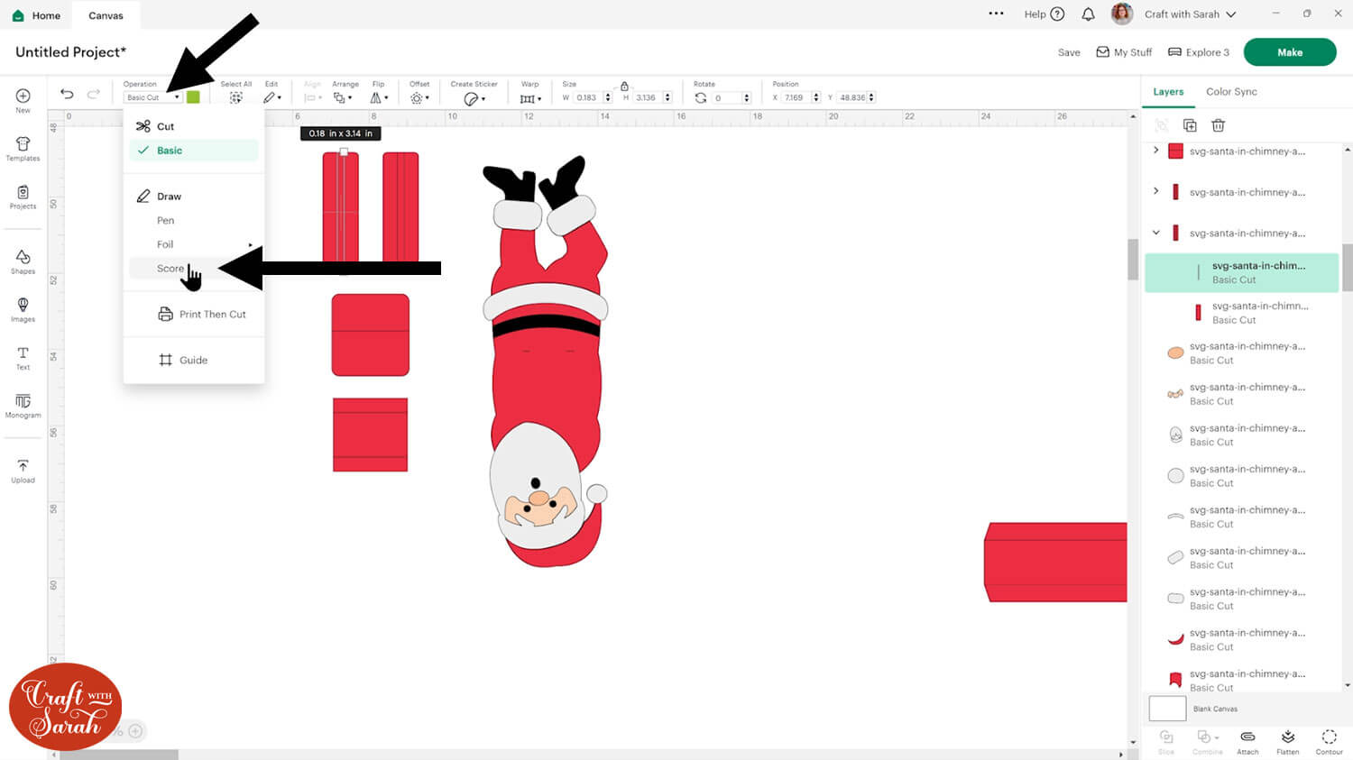 CCC 2024 Day 01: Santa in Chimney Advent Calendar - Craft with Sarah