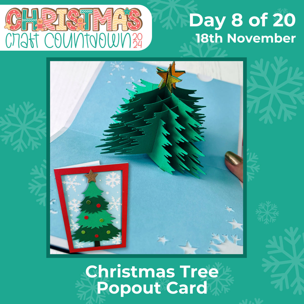 CCC 2024 Day 08: Christmas Tree Popout Card - Craft with Sarah