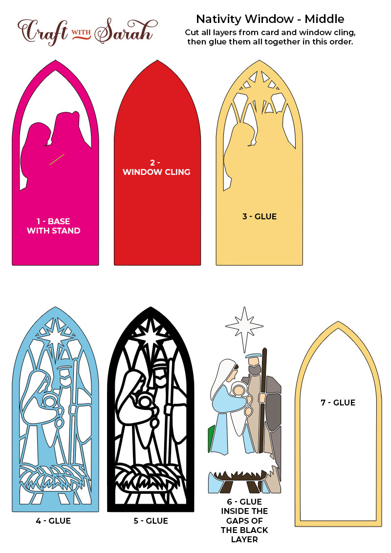 CCC 2024 Day 09: "Stained Glass" Nativity Windows - Craft with Sarah