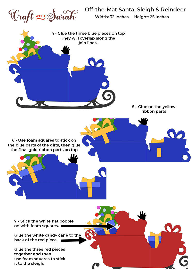 CCC 2024 Day 20: Giant Off-the-Mat Santa, Sleigh & Reindeer - Craft ...