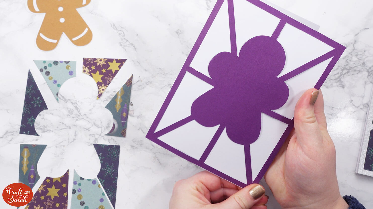 Easy Christmas Cards to Make ️ Fractured Card SVGs - Craft with Sarah