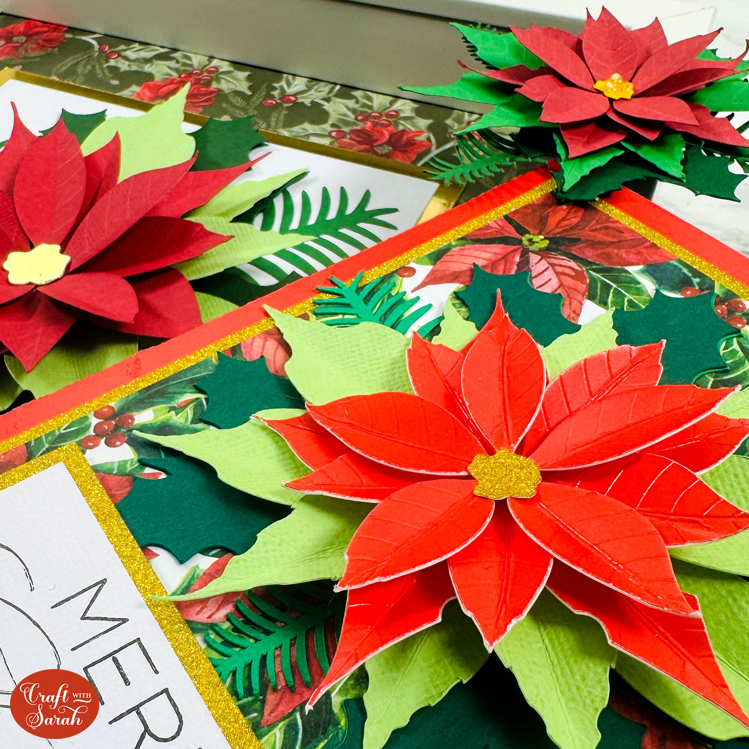 Paper Poinsettia Tutorial ⭐ Easy 3D Cricut Poinsettia Flowers - Craft ...