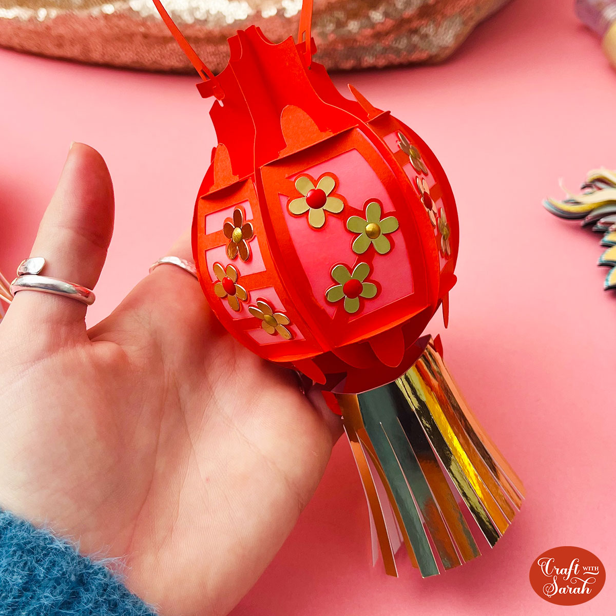 3D Chinese Lantern Craft for Lunar New Year 🏮 - Craft with Sarah